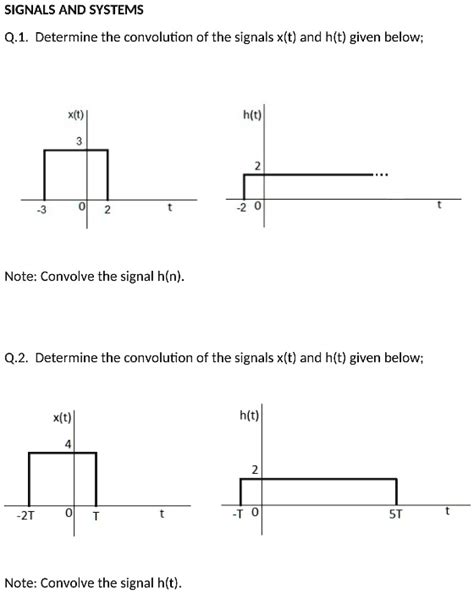 Signals And Systems Q1 Determine The Convolution Of The Signals Xt