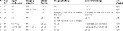 Characteristics And Summary Of The Clinical Radiological And