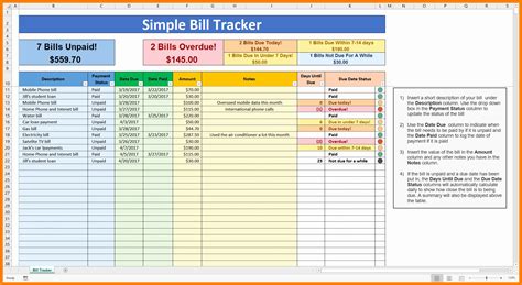 Medical Expense Tracker Spreadsheet In 6 Bill Tracker Spreadsheet Credit Spreadsheet Medical