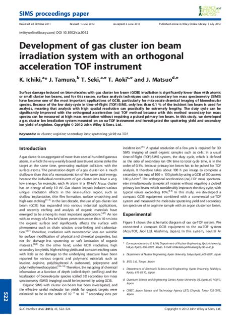 Pdf Development Of Gas Cluster Ion Beam Irradiation System With An