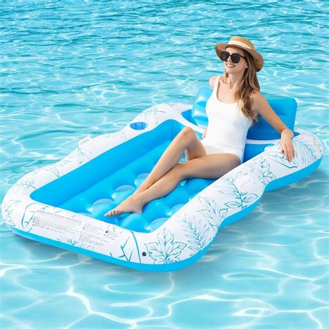 Large Beach Sun Tanning Floaty Raft Sunbathing Water Lounge Floaties