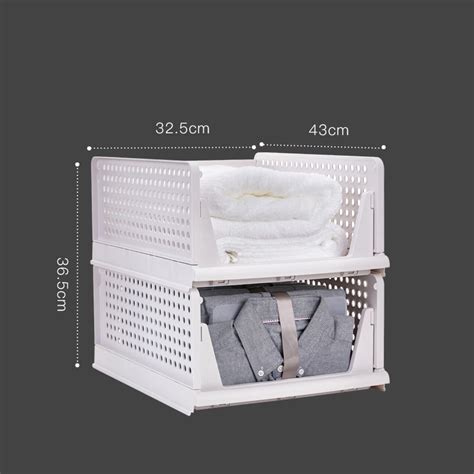 Buy 5x Foldable Stackable Slidable Multi Purpose Plastic Storage Drawer