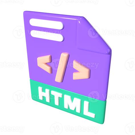 Html File 3d Illustration Icon 42382054 Png