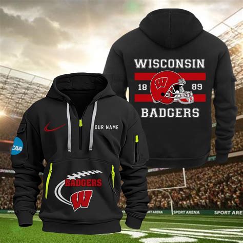 Wisconsin Badgers Quarter Zip Hoodie Nousty