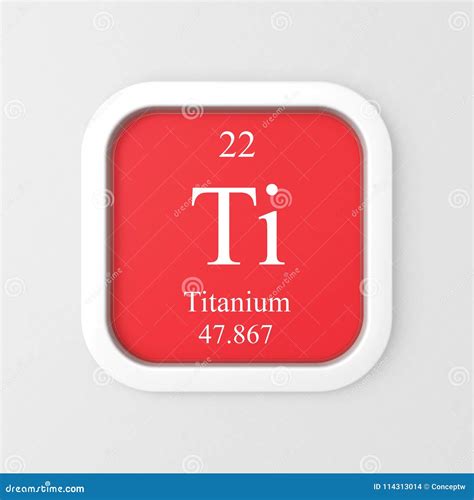 Titanium Symbol Sign Titanium With Atomic Number And Atomic Weight Ti