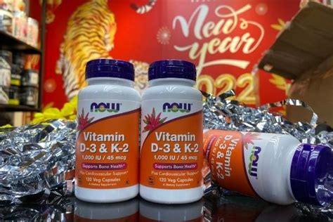 Now Vitamin D3+K2 1000 IU 120 viên - Chất lượng, Giá tốt