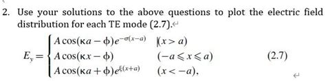 1 Consider A Symmetric Slab Waveguide With Chegg