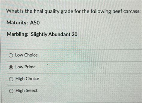 Solved What Is The Final Quality Grade For The Following