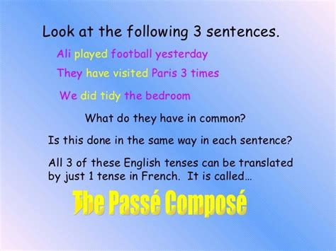 Passe Compose Avoir