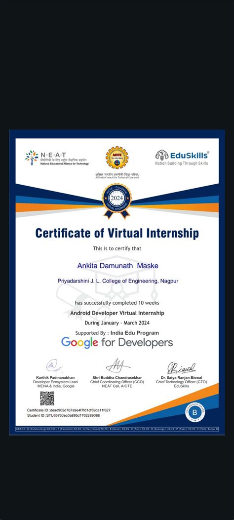 🎉🎉excited to share that i have successfully completed a internship android developer virtual
