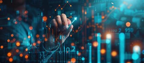 Hand Drawing Upward Trend On Digital Data Chart Premium Ai Generated