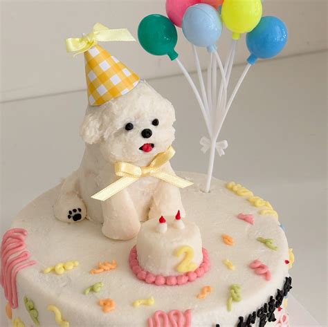 몽마르쉐 강아지케이크•크리스마스케이크•햄스터케이크 V 모양 다리가 포인트 ️ 레논아 생일축하해🥳🎉 강아지케이크 파주강아지케이크 일산강아지케이크 Instagram