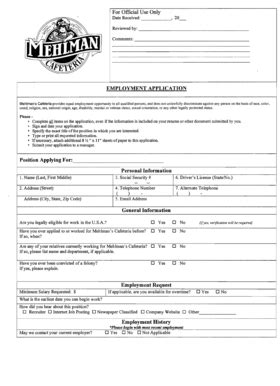 Fillable Online Employment Application Form Fax Email Print Pdffiller