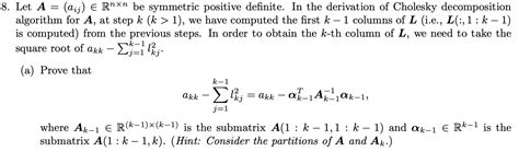 Solved Let A Aij ∈rn×n Be Symmetric Positive Definite In