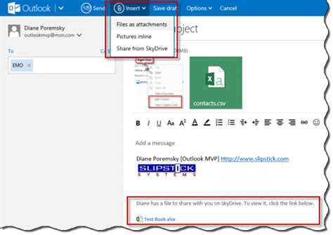 Insert Attachments In Email