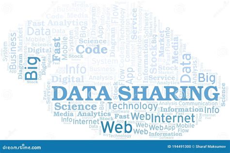 Data Sharing Vector Word Cloud Made With Text Only Stock Illustration Illustration Of
