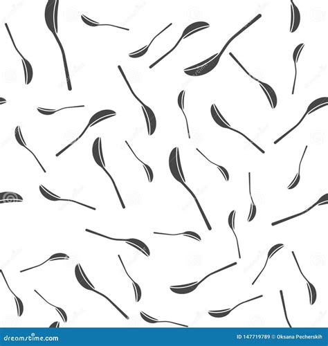 Vector Spoon Icon Seamless Pattern On A White Background Stock Vector