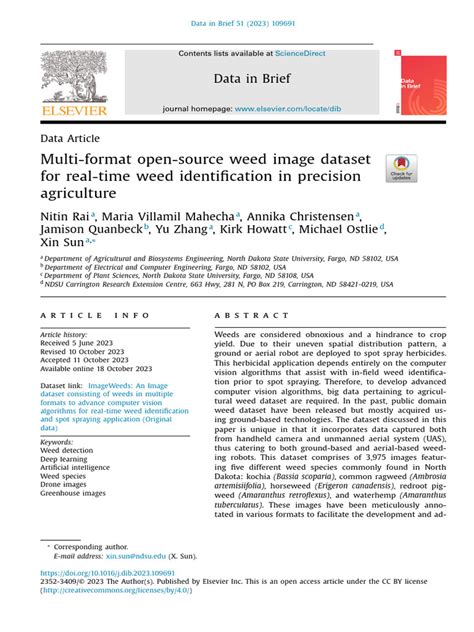 Multi Format Open Source Weed Image Dataset For Real Time Weed 2023data In Pdf Deep