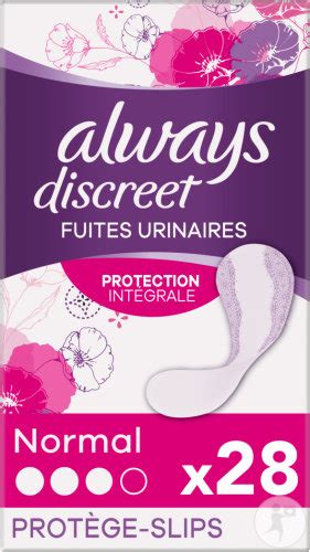 Always Discreet Protège Slips Pour Fuites Urinaires Normal 28 Pièces Newpharma