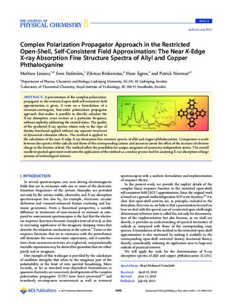 Pdf Complex Polarization Propagator Approach In The Restricted Open Shell Self Consistent