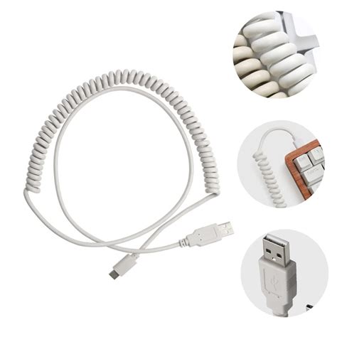 Hemobllo Pc Typec Data Cable Type C To Usb Cable Mechanical Keyboard Coiled Cable Usb Y Cable