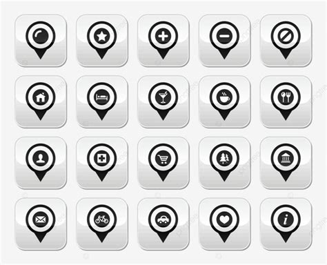 Map Location Markerspointers Vector Buttons Set Icon Direction Park