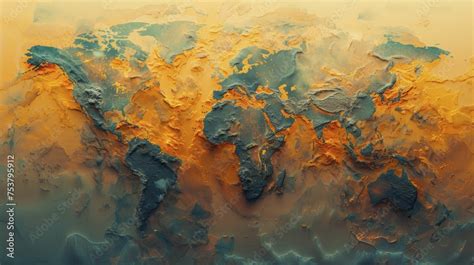 A Digital Map Illustrates Global Warming By Displaying Temperature Hotspots Over Decades