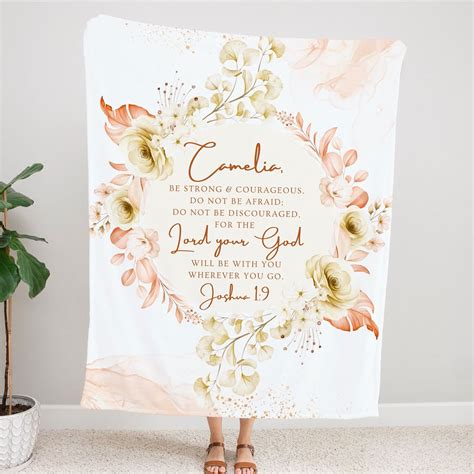 Be Strong And Courageous Joshua 1 9 Bible Verse Blanket Sale Guidingcross