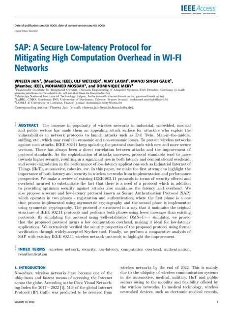 PDF SAP A Secure Low Latency Protocol For Mitigating High