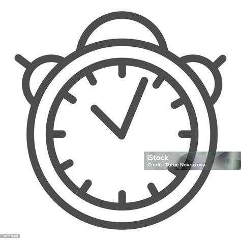 알람 시계 라인 아이콘입니다 테이블 시계 벡터 그림 흰색에 격리 아침 타이머 개요 스타일 디자인 웹 및 응용 프로그램을 위해 설계 Eps 10 0명에 대한 스톡 벡터 아트
