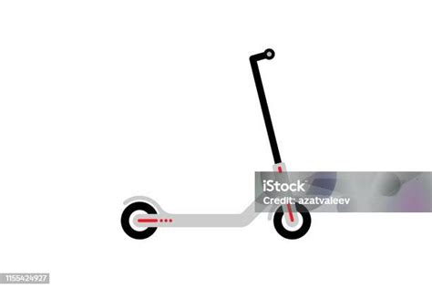 Ikon Skuter Listrik Vektor Desain Gaya Datar Transportasi Kota Modern