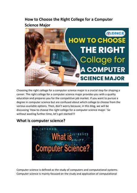 A Guide To Pros And Cons Of Computers Science Degree Pptx