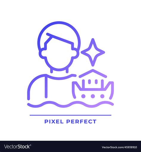 Flood Pixel Perfect Gradient Linear Icon Vector Image