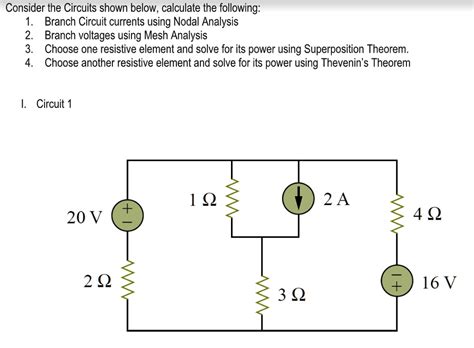 solved consider the circuits shown below calculate the following
