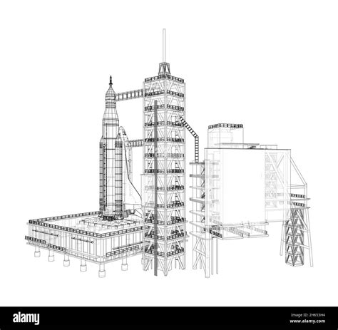 Space Rocket On Launch Pad Vector Stock Vector Image And Art Alamy