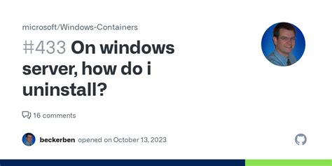 On Windows Server How Do I Uninstall · Issue 433 · Microsoftwindows