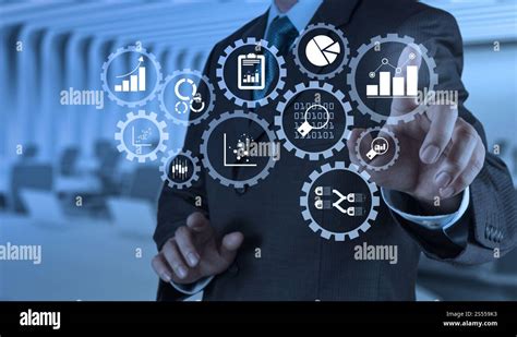 Business Data Analytics Management With Connected Gear Cogs With Kpi