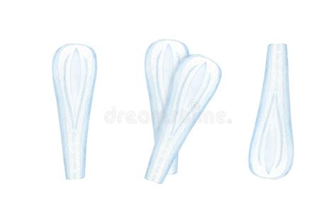 Menstrual Period Set Of Various Feminine Sanitary Pads Blue Colors