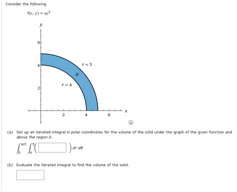 Solved A ﻿set Up An Iterated Integral In Polar Coordinates
