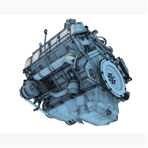 Animated Engine With Gasoline Ignition 3d Model Download Engine On