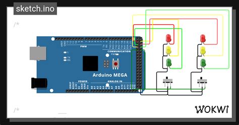Traffic Light Wokwi Esp32 Stm32 Arduino Simulator