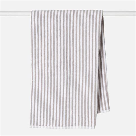 Wide Stripe Cotton Bath Towel Range Grey Green With Envy Nz