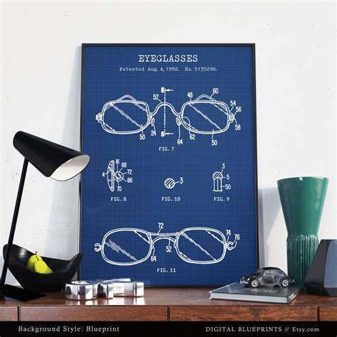 Eyeglasses Patent Print Optometry Art Eye Glasses Prints Etsy