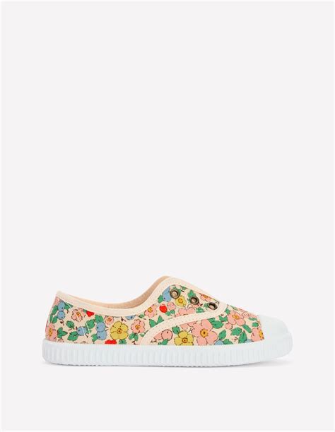 Laceless Canvas Pull Ons Multi Floral Boden Uk