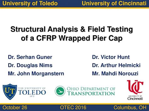 Pdf Structural Analysis And Field Testing Of A Cfrp Wrapped Pier Cap Presentations Wednesday 73