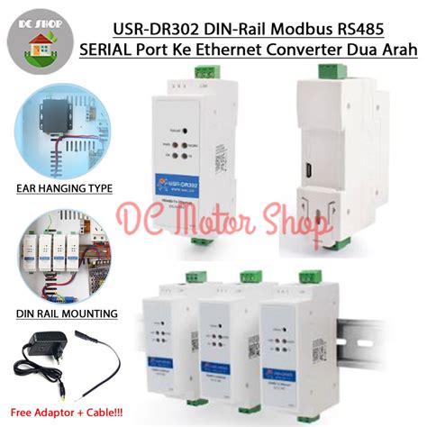 Jual Usr Dr Din Rail Rs To Ethernet Converter Support Modbus Tcp