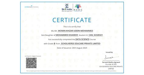 Momin Khizar Uddin Mohammed On Linkedin Successfully Completed The Data Science Training From