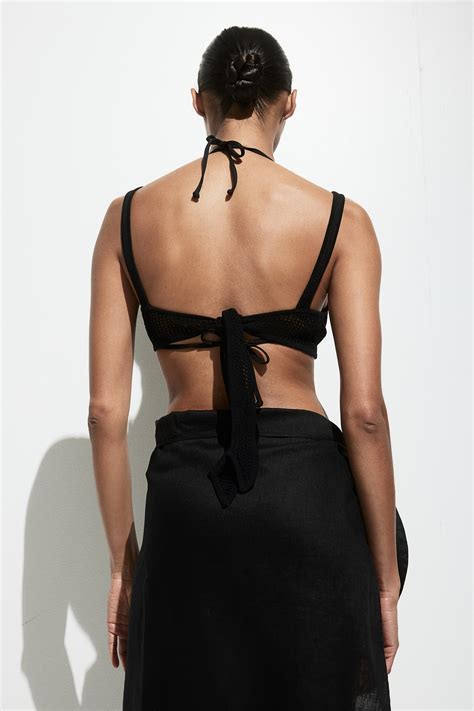 Womens Black Hole Knit Tank Top At Handm Ca