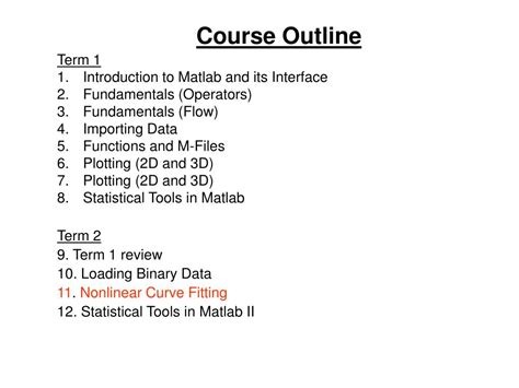 Ppt Matlab Training Session 11 Nonlinear Curve Fitting Powerpoint