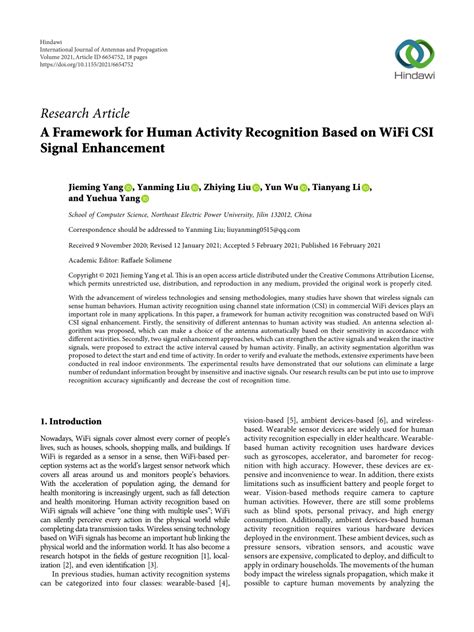 Pdf A Framework For Human Activity Recognition Based On Wifi Csi